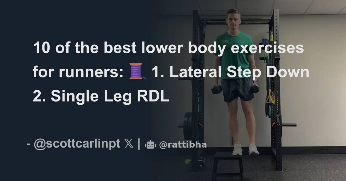 10 of the best lower body exercises for runners: 🧵 1. Lateral Step Down ...