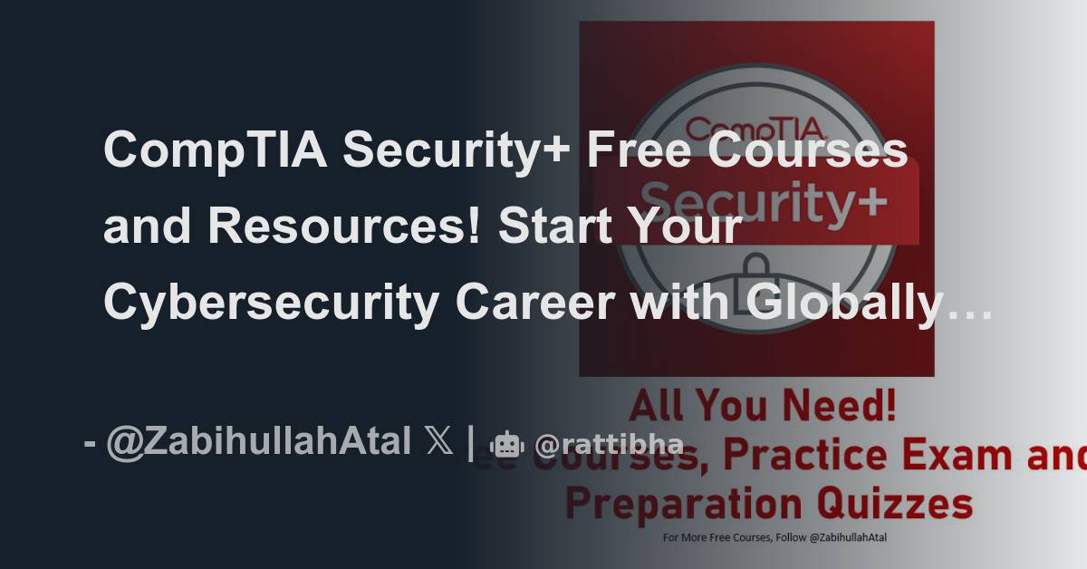 CompTIA Security+ Free Courses and Resources! Start Your Cybersecurity ...