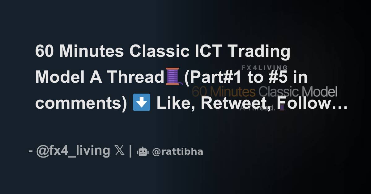 60 Minutes Classic ICT Trading Model A Thread🧵(Part#1 to #5 in comments ...