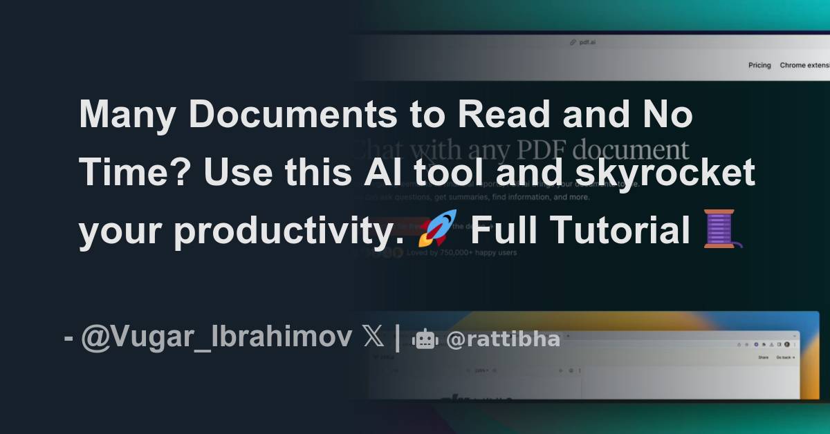 Many Documents to Read and No Time? Use this AI tool and skyrocket your productivity. 🚀 Full ...