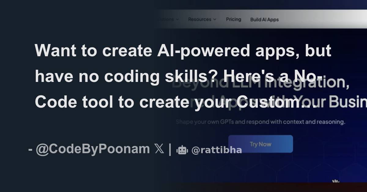 Want to create AI-powered apps, but have no coding skills? Here's a No-Code tool to create your ...