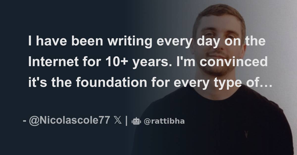 I have been writing every day on the Internet for 10+ years. I'm ...