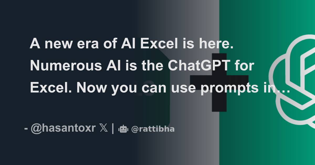 A new era of AI Excel is here. Numerous AI is the ChatGPT for Excel ...