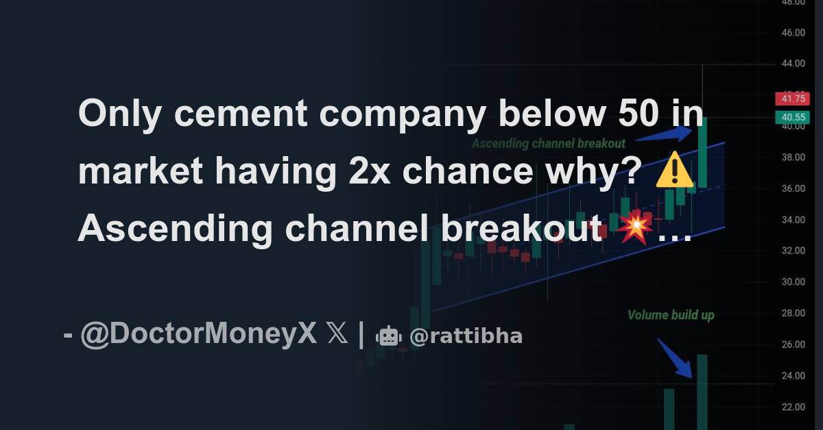 Only cement company below 50 in market having 2x chance why? ⚠️ ...