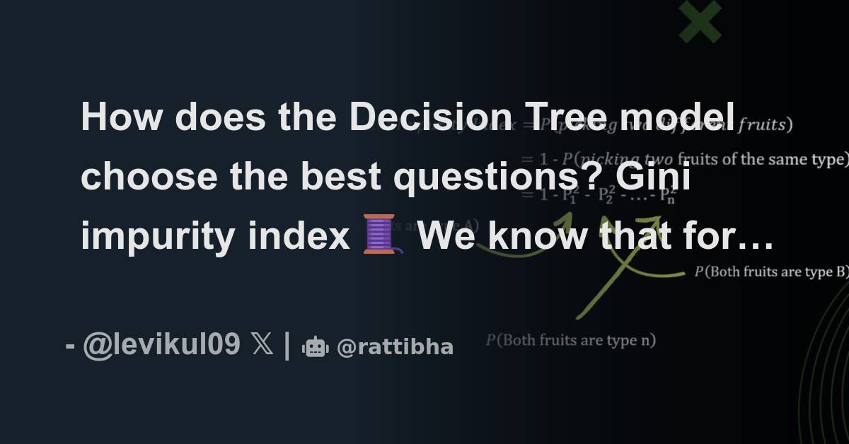 How does the Decision Tree model choose the best questions? Gini ...