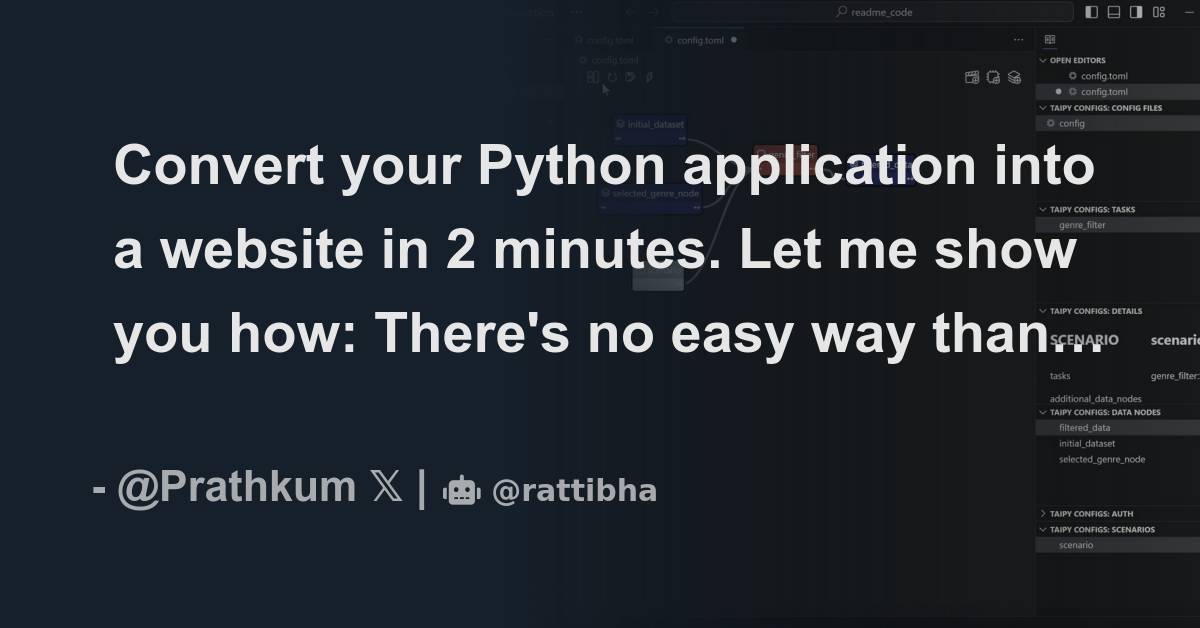 Convert your Python application into a website in 2 minutes. Let me ...