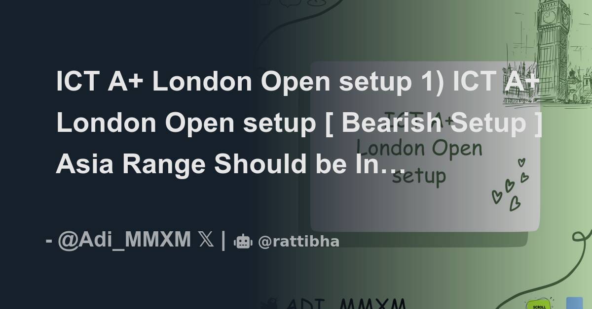 ICT A+ London Open setup - Thread from Mr Adi @Adi_MMXM - Rattibha