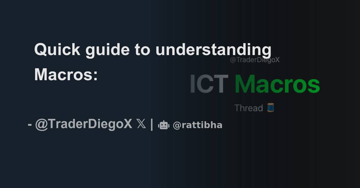 Quick guide to understanding Macros: - Thread from Trader Diego @TraderDiegoX - Rattibha