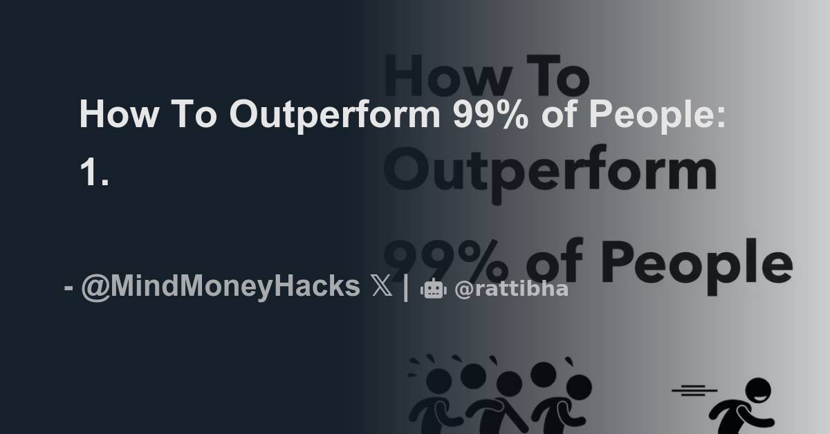 How To Outperform 99% of People: - المسلسل من Millionaire Wisdom ...