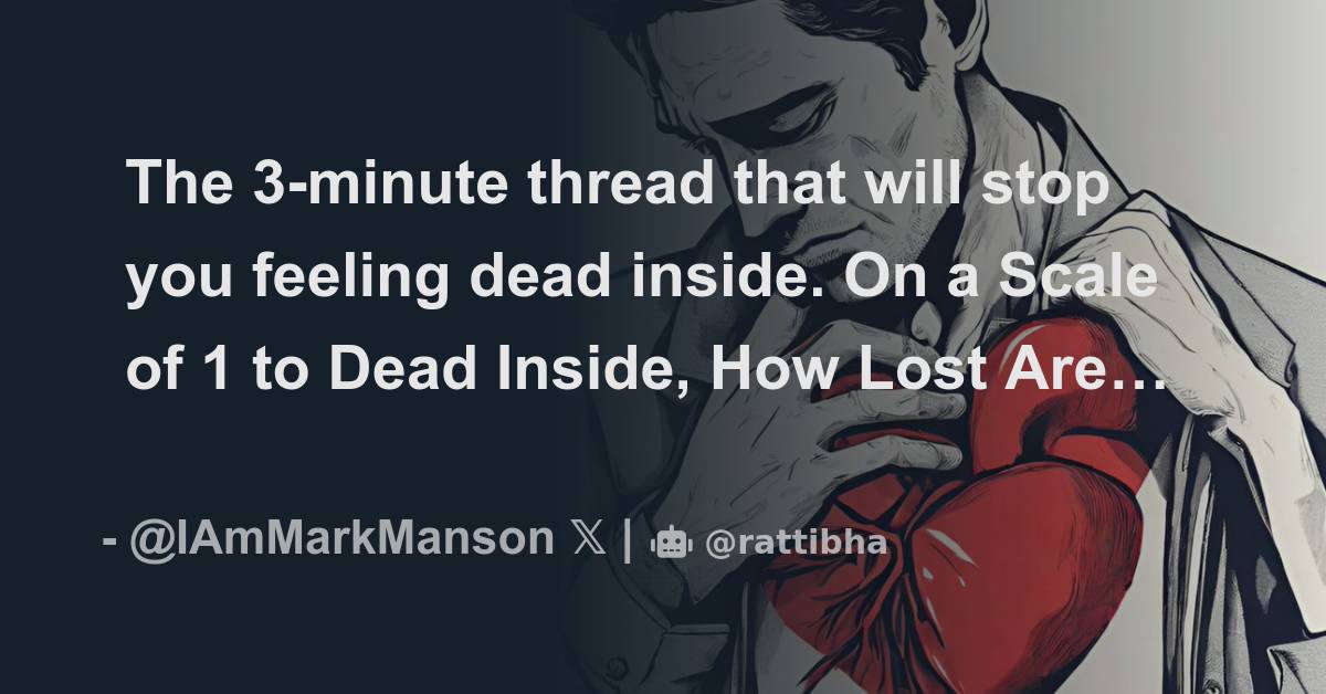 The 3-minute thread that will stop you feeling dead inside. - Thread ...