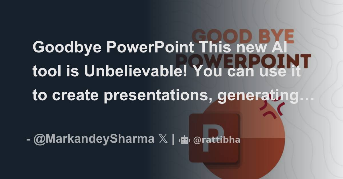 Goodbye PowerPoint This new AI tool is Unbelievable! You can use it to ...