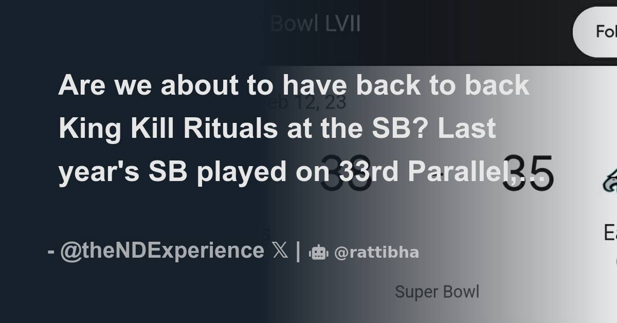 Are we about to have back to back King Kill Rituals at the SB? Last ...