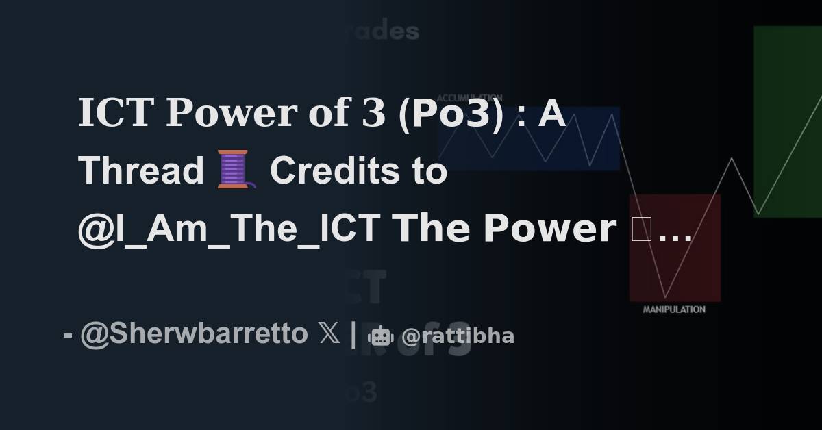𝐈𝐂𝐓 𝐏𝐨𝐰𝐞𝐫 𝐨𝐟 𝟑 (𝗣𝗼𝟯) : A Thread 🧵 Credits to @I_Am_The_ICT - Thread from Syb Trades ...