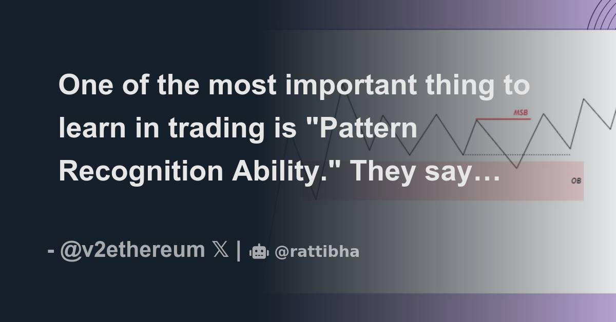 One of the most important thing to learn in trading is "Pattern ...