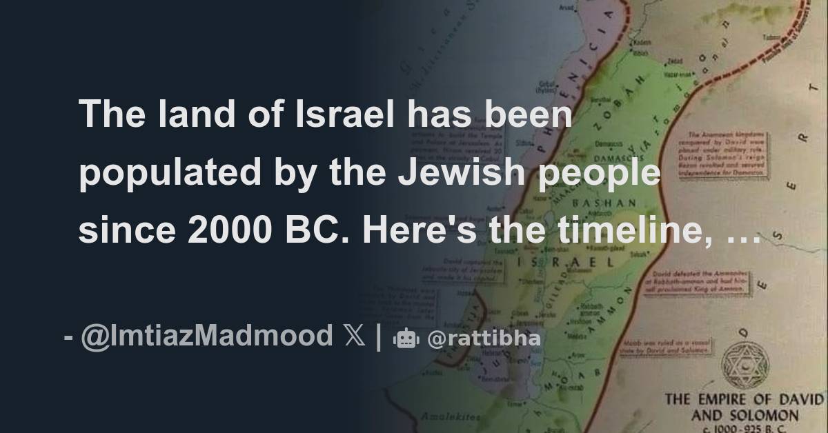 The land of Israel has been populated by the Jewish people since 2000 ...