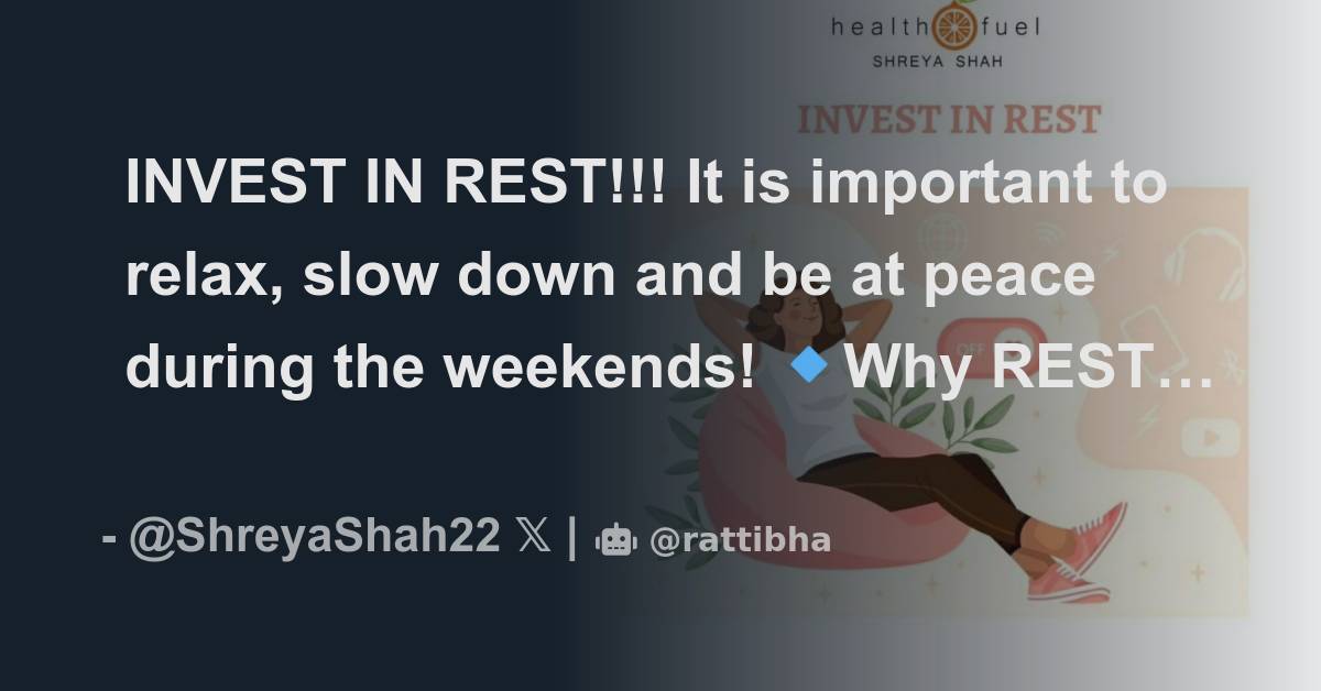 INVEST IN REST!!! It is important to relax, slow down and be at peace ...