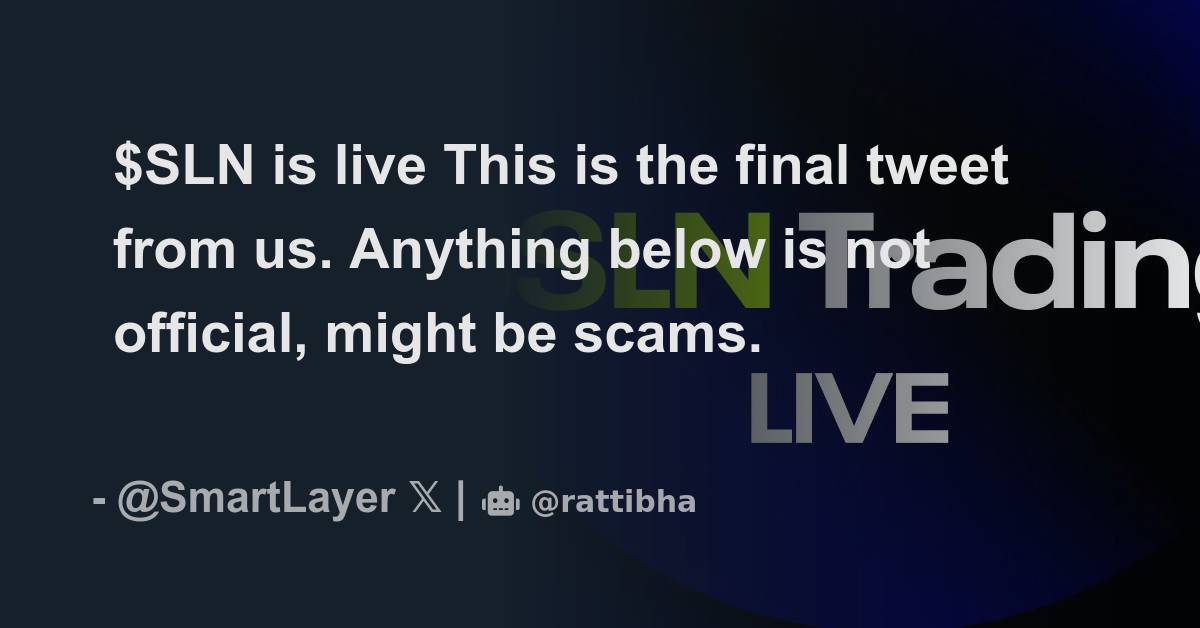 $SLN is live - المسلسل من Smart Layer @SmartLayer - رتبها