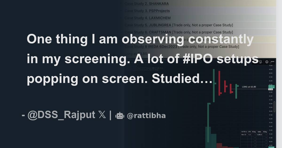 One thing I am observing constantly in my screening. A lot of #IPO ...