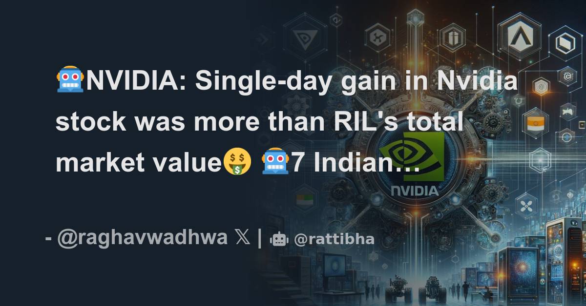 🤖NVIDIA: Single-day gain in Nvidia stock was more than RIL's total ...