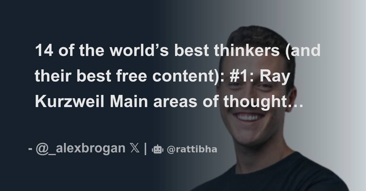 14 of the world’s best thinkers (and their best free content): - Thread ...