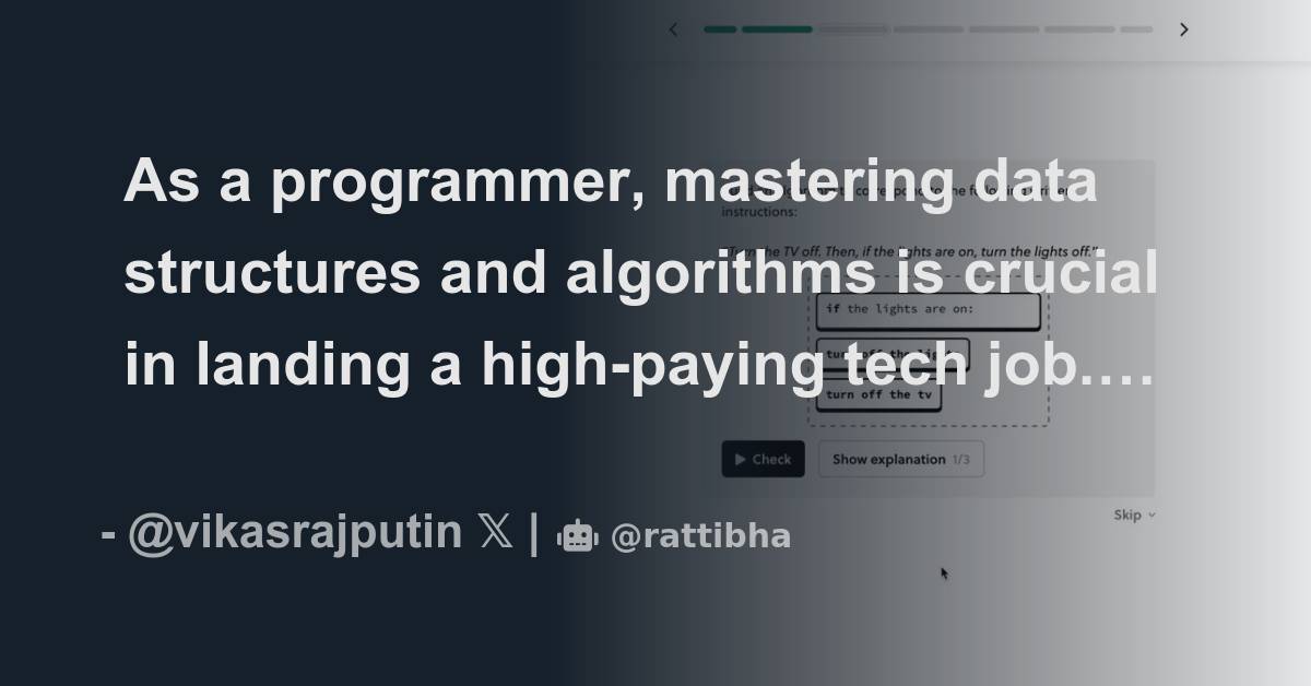 As a programmer, mastering data structures and algorithms is crucial in landing a high-paying ...