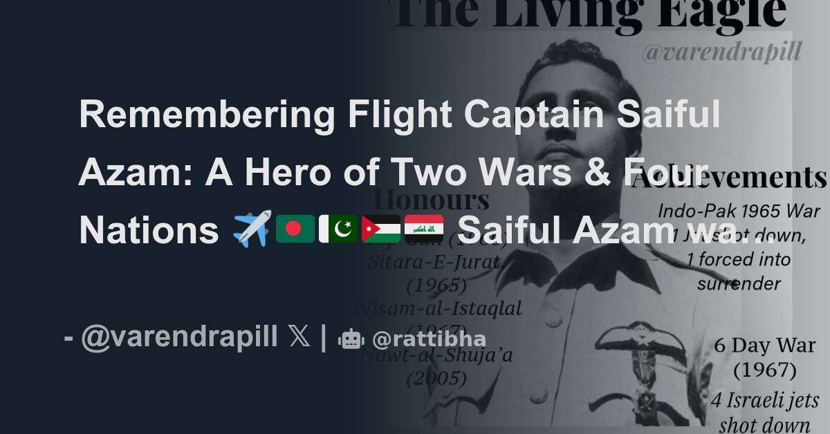 Remembering Flight Captain Saiful Azam: A Hero of Two Wars & Four ...