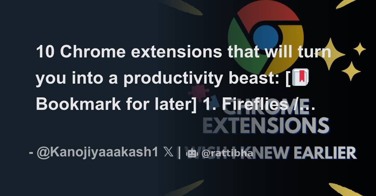 10 Chrome extensions that will turn you into a productivity beast: [🔖 Bookmark for later ...