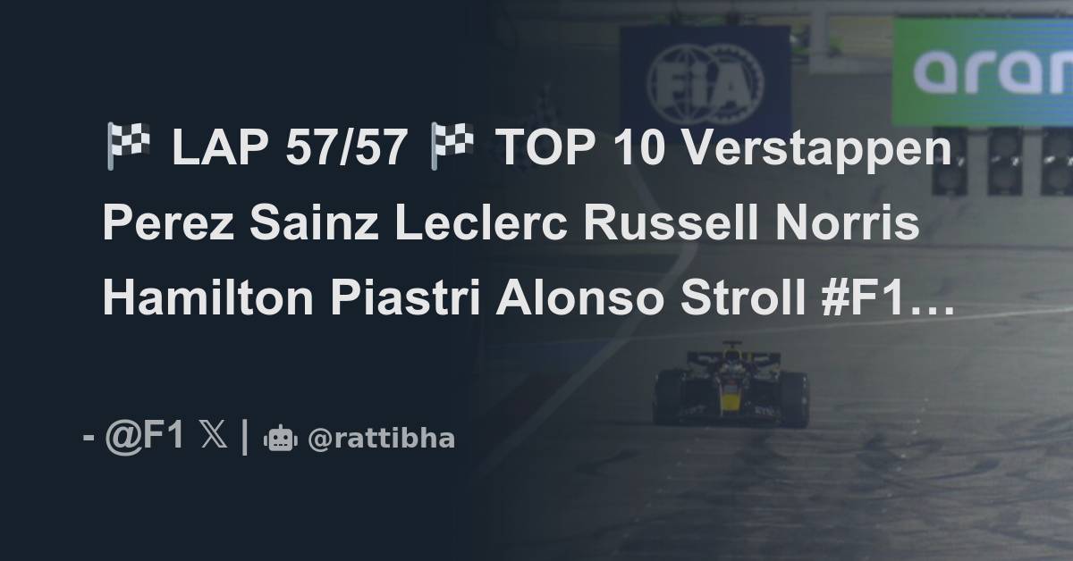 🏁 LAP 57/57 🏁 TOP 10 Verstappen Perez Sainz Leclerc Russell Norris Hamilton Piastri Alonso ...