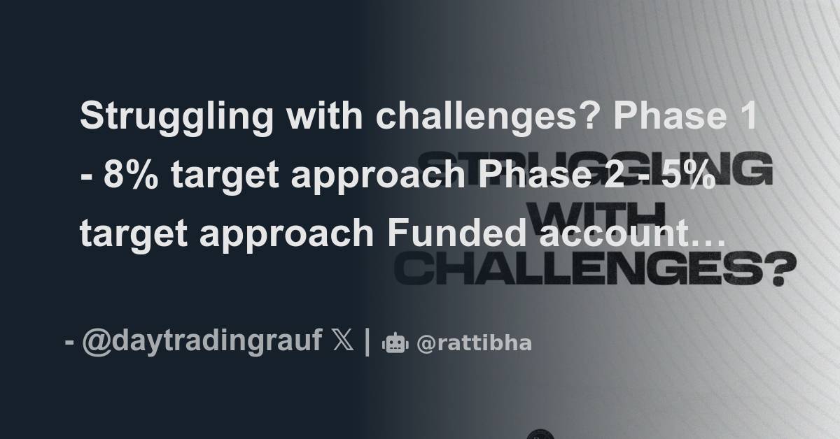 Struggling with challenges? Phase 1 - 8% target approach Phase 2 - 5% target approach Funded ...