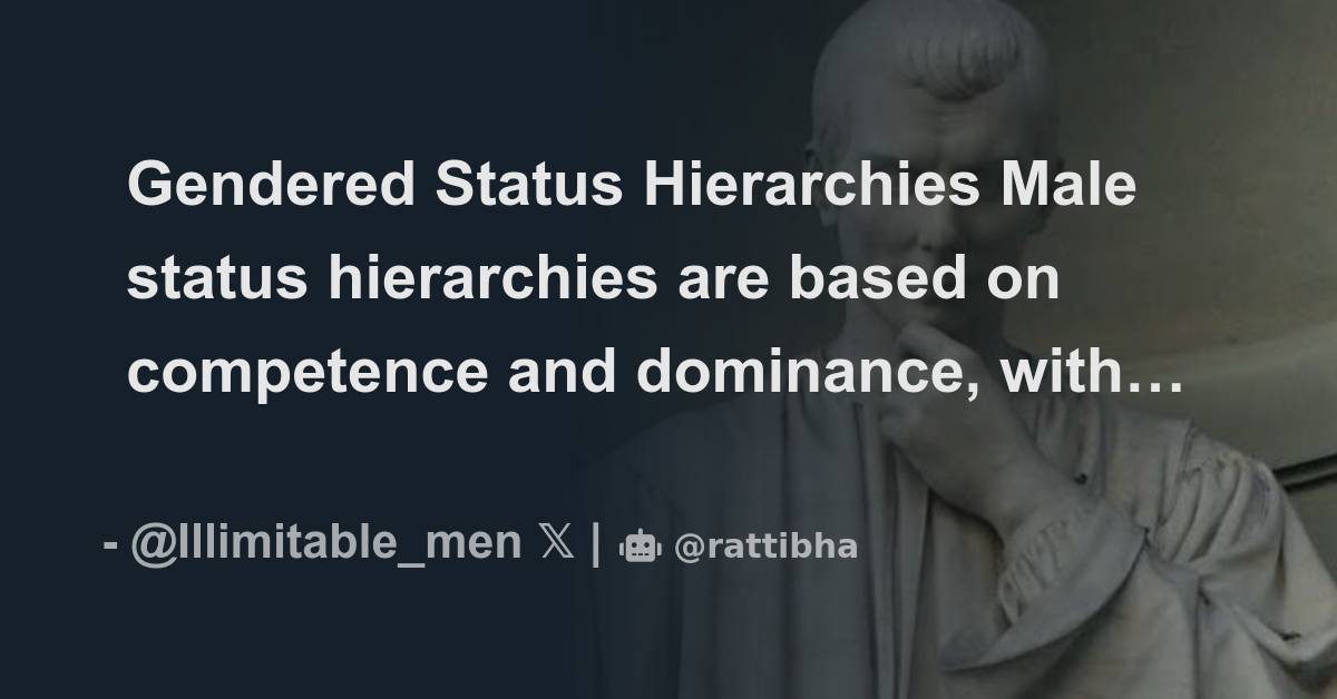 Gendered Status Hierarchies Male status hierarchies are based on ...