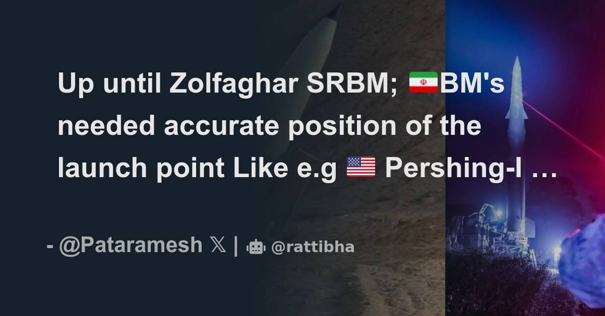 Up until Zolfaghar SRBM; 🇮🇷BM's needed accurate position of the launch point Like e.g 🇺🇸 ...