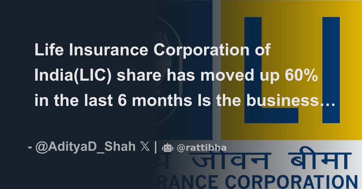 Life Insurance Corporation of India(LIC) share has moved up 60% in the ...