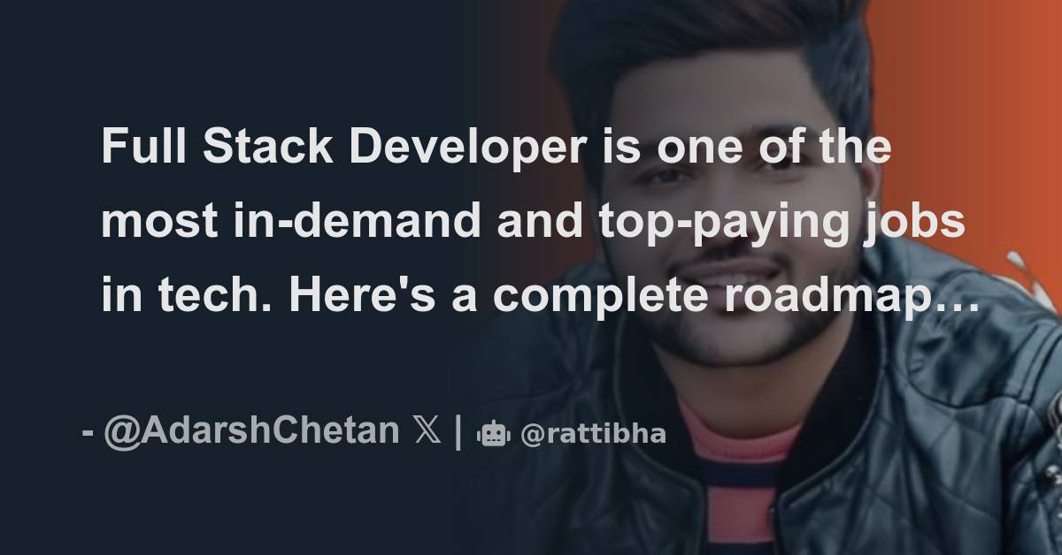 Full Stack Developer is one of the most in-demand and top-paying jobs in tech. Here's a complete ...