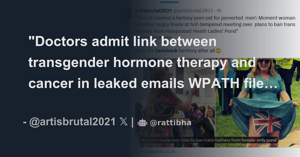 "Doctors admit link between transgender hormone therapy and cancer in ...