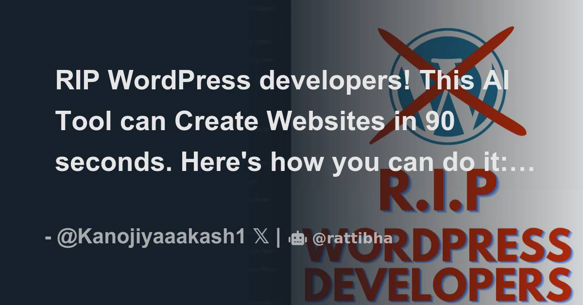 RIP WordPress developers! This AI Tool can Create Websites in 90 ...