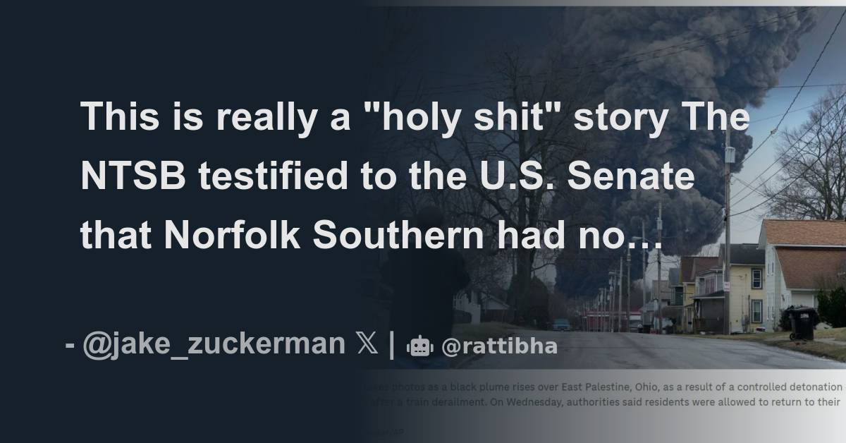 This is really a "holy shit" story The NTSB testified to the U.S ...