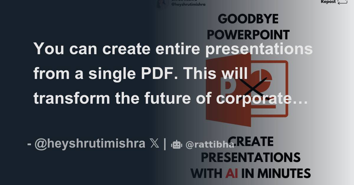 You can create entire presentations from a single PDF. This will ...