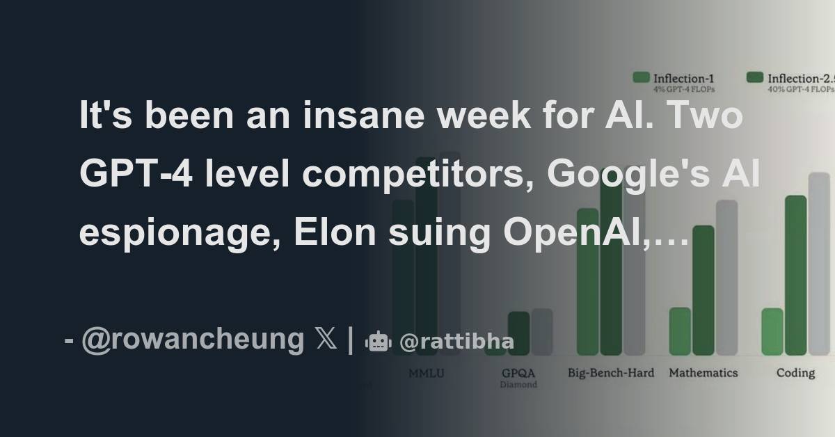 It's been an insane week for AI. Two GPT-4 level competitors, Google's AI espionage, Elon suing ...