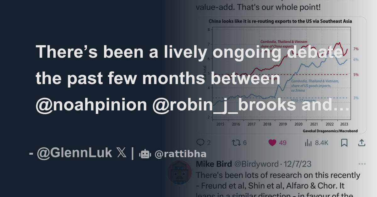 There’s been a lively ongoing debate the past few months between @noahpinion @robin_j_brooks and ...