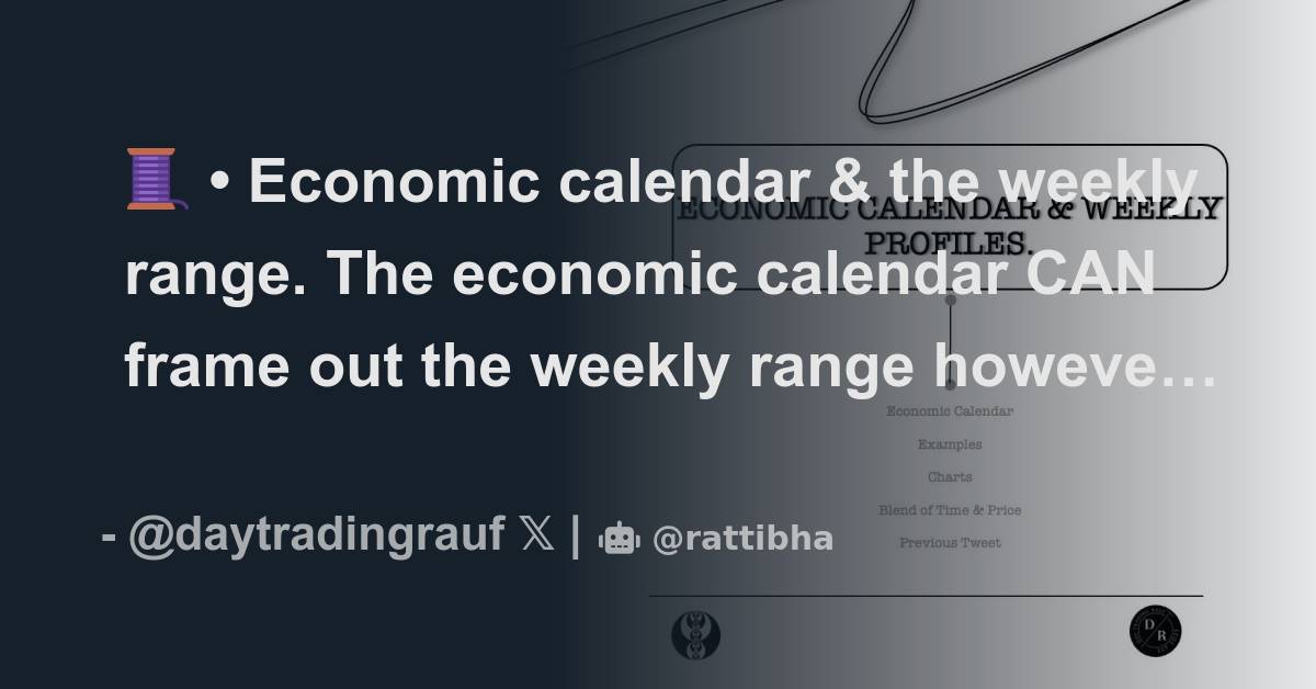 🧵 • Economic calendar & the weekly range. The economic calendar CAN ...