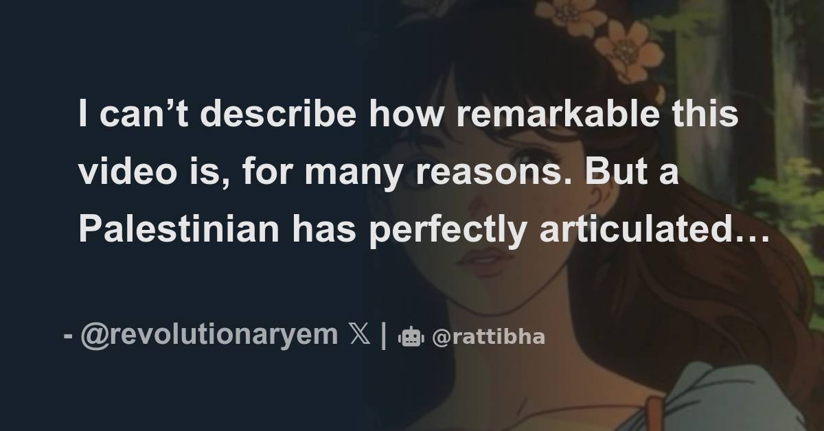 I can’t describe how remarkable this video is, for many reasons. But a ...