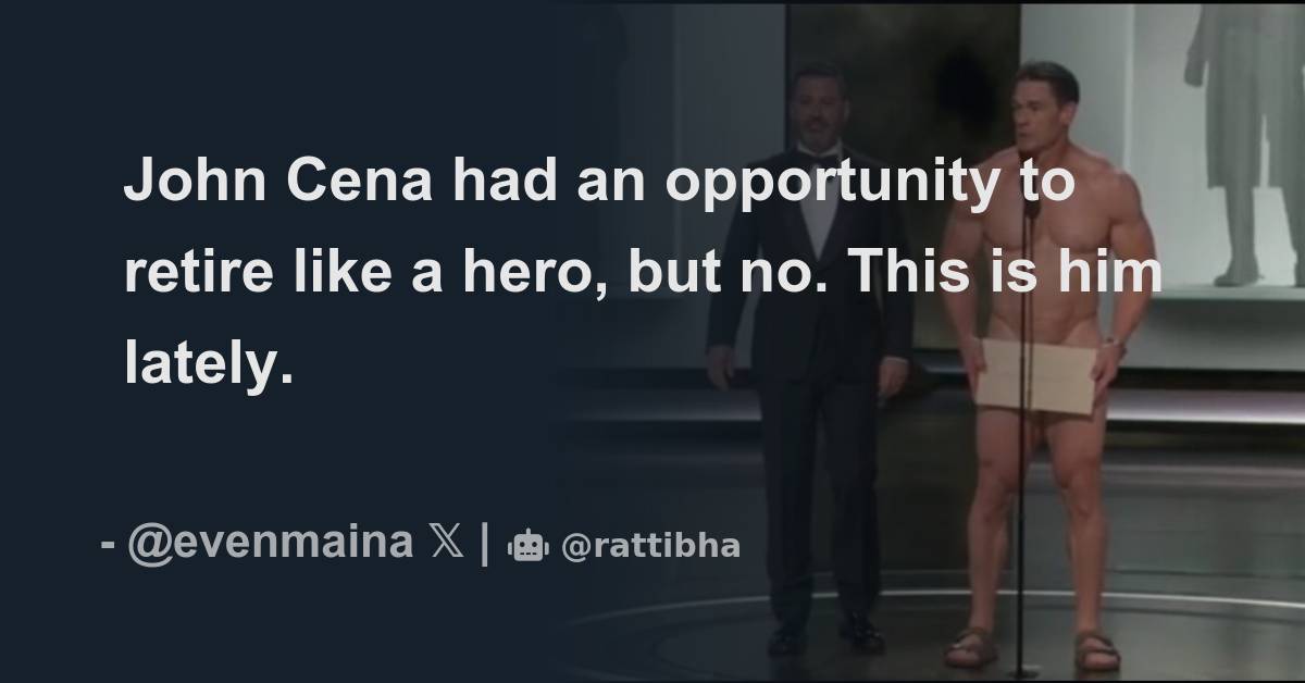 John Cena had an opportunity to retire like a hero, but no. This is him ...