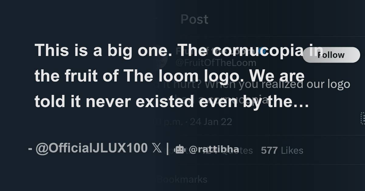 This is a big one. The cornucopia in the fruit of The loom logo. We are ...