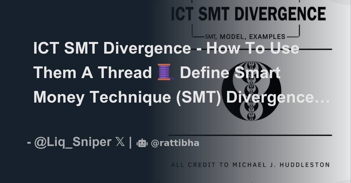 ICT SMT Divergence - How To Use Them A Thread 🧵 - Thread from Liquidity ...
