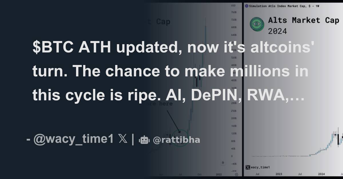 $BTC ATH updated, now it's altcoins' turn. The chance to make millions in this cycle is ripe. AI ...