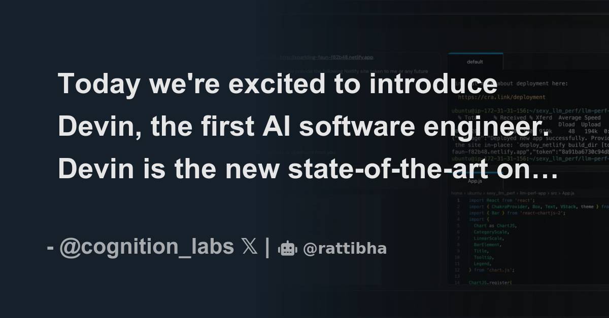 Today we're excited to introduce Devin, the first AI software engineer. Devin is the new state ...