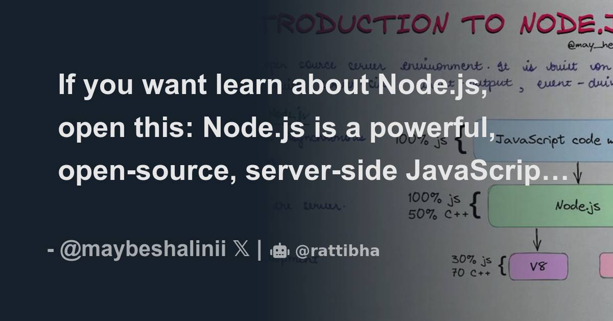 If you want learn about Node.js, open this: - Thread from Shalini Tewari @maybeshalinii - Rattibha
