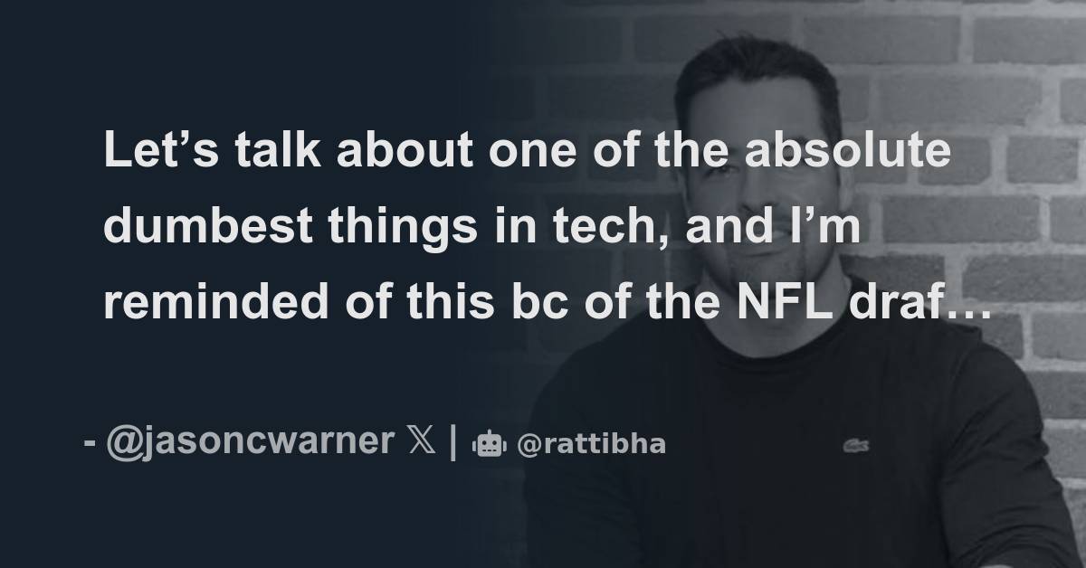 Let’s talk about one of the absolute dumbest things in tech, and I’m reminded of this bc of the ...