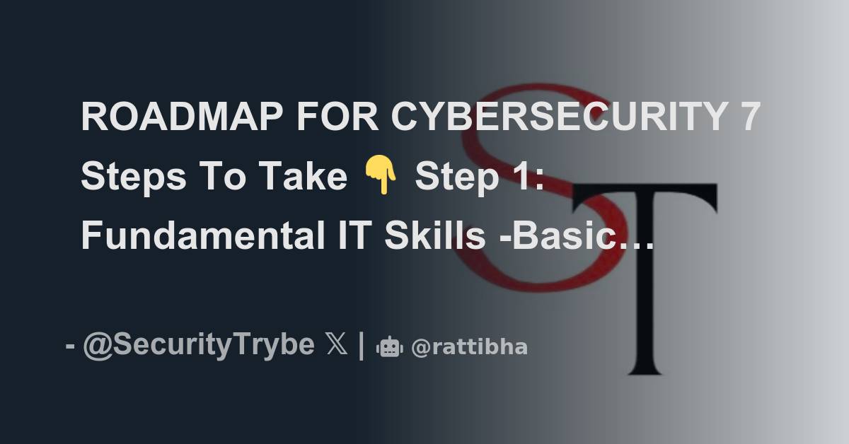 ROADMAP FOR CYBERSECURITY 7 Steps To Take 👇 - Thread from Security Trybe @SecurityTrybe - Rattibha