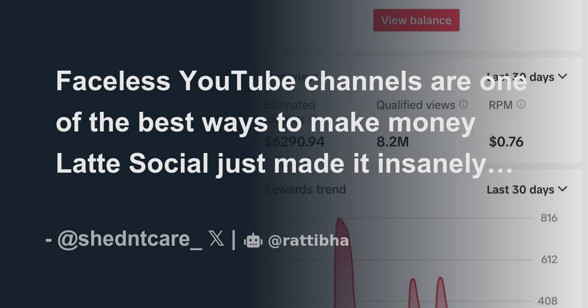 Faceless YouTube channels are one of the best ways to make money Latte Social just made it ...